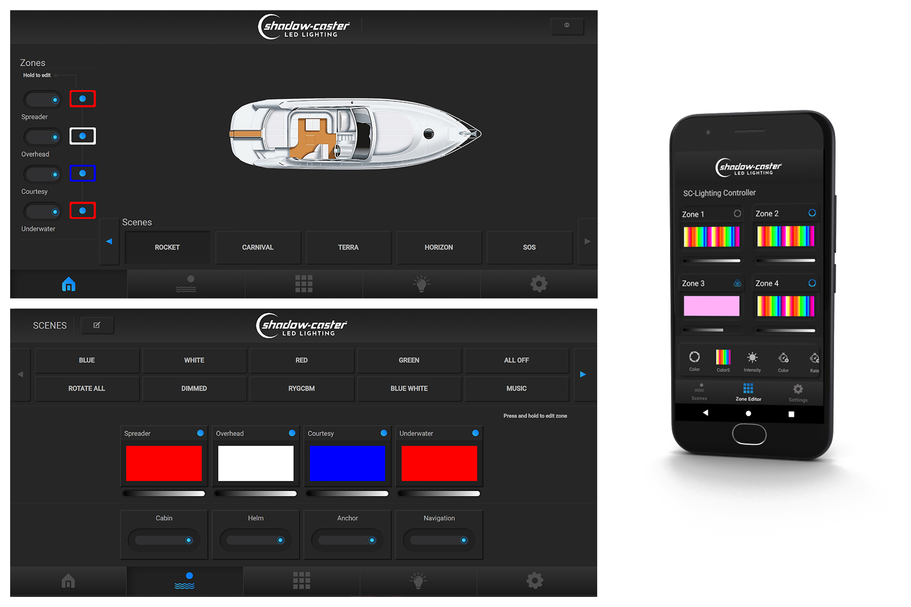 Updated Lighting Interface & App, Simple or Deep - LED Lighting & Controls for Boats & Yachts